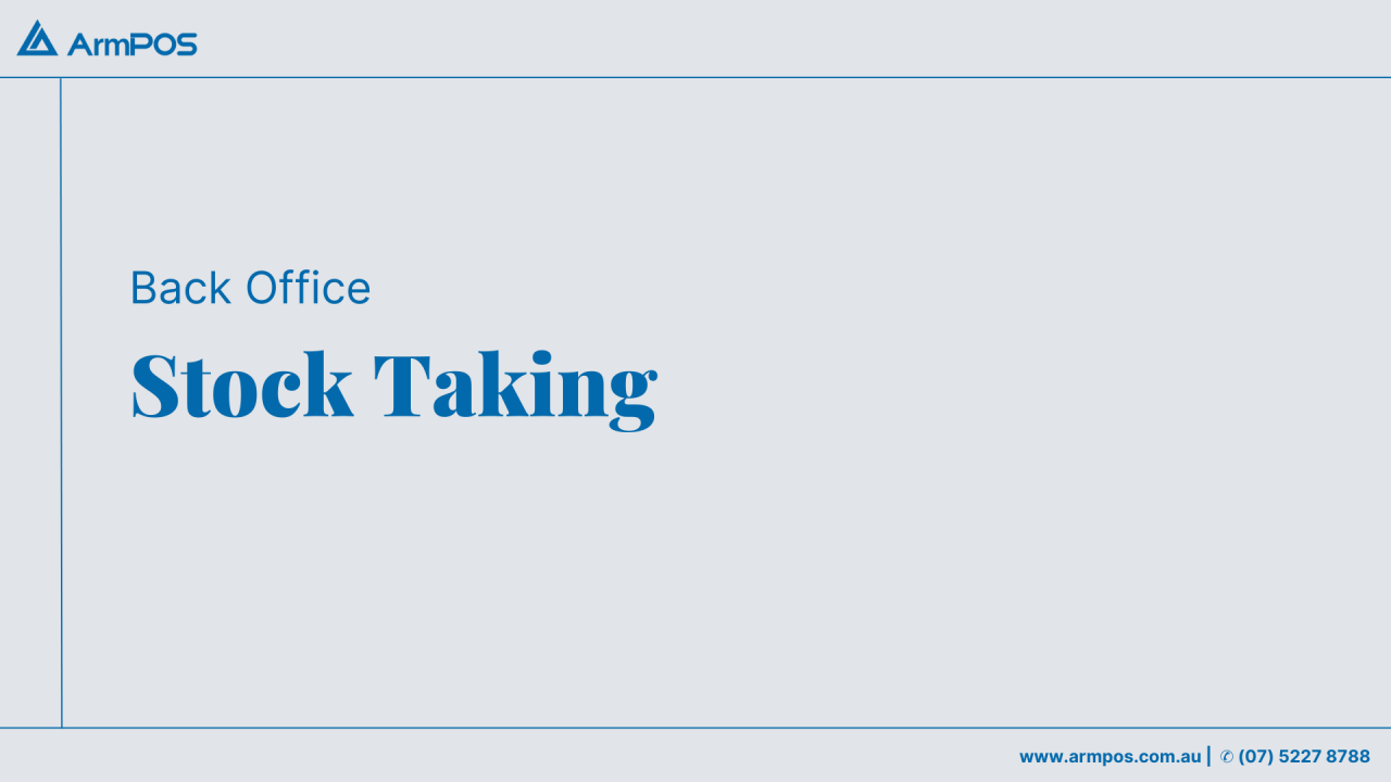 BackOfficeGetStartH - ArmPOS System